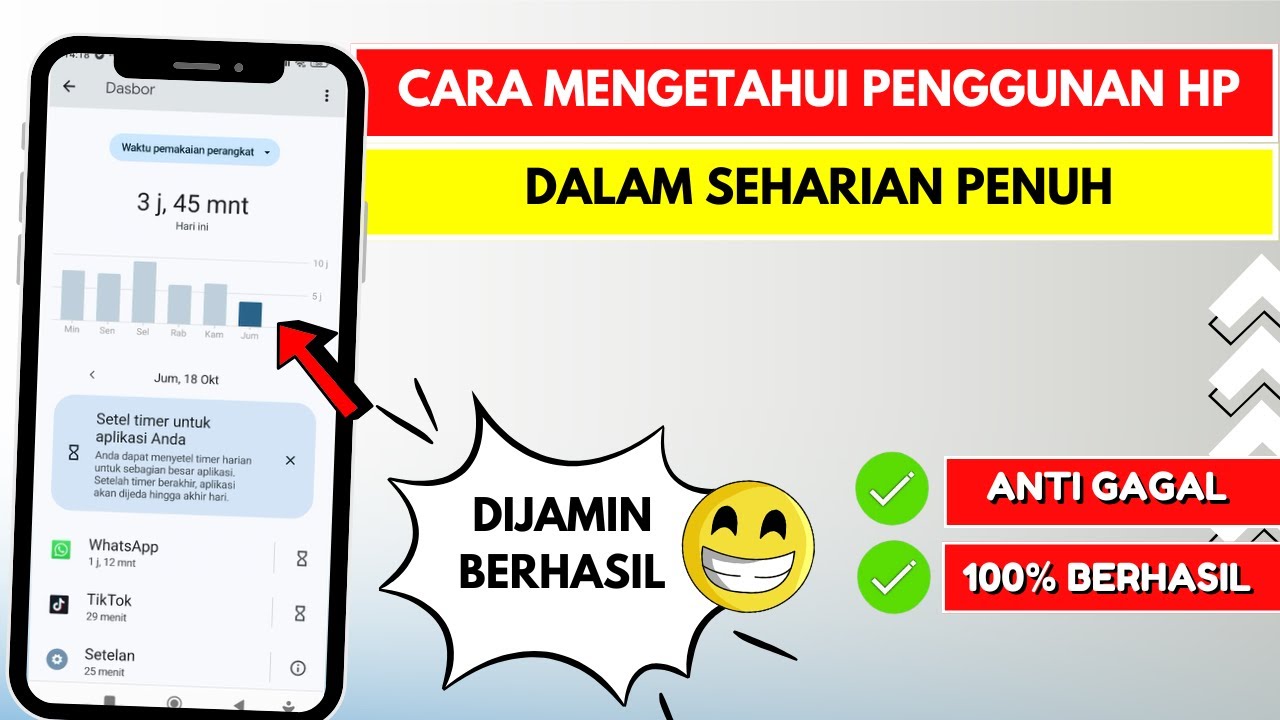 Cara Mengetahui Waktu Penggunaan Hp Dalam Seharian - YouTube