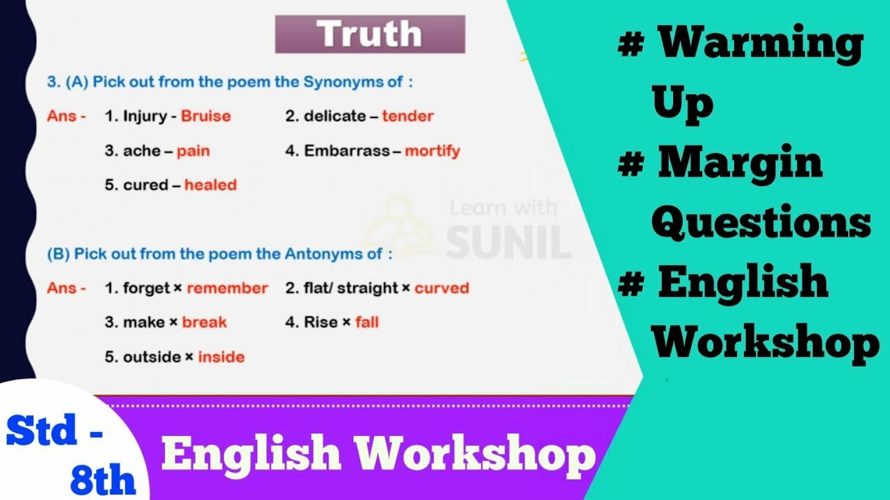 Truth poem English Workshop :8th Standard #LearnwithSunil - YouTube