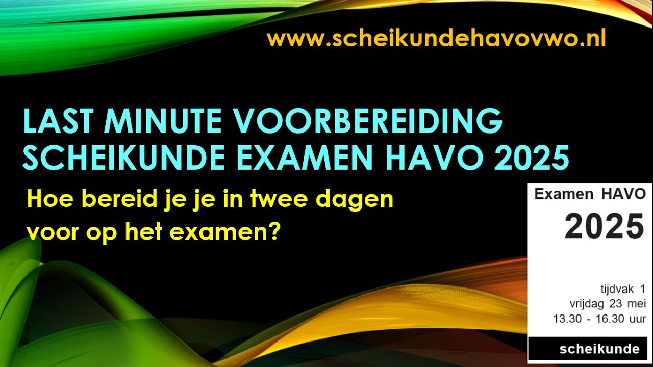 Hoe leer je in 2 dagen het havo scheikunde examen? Last minute leren ...