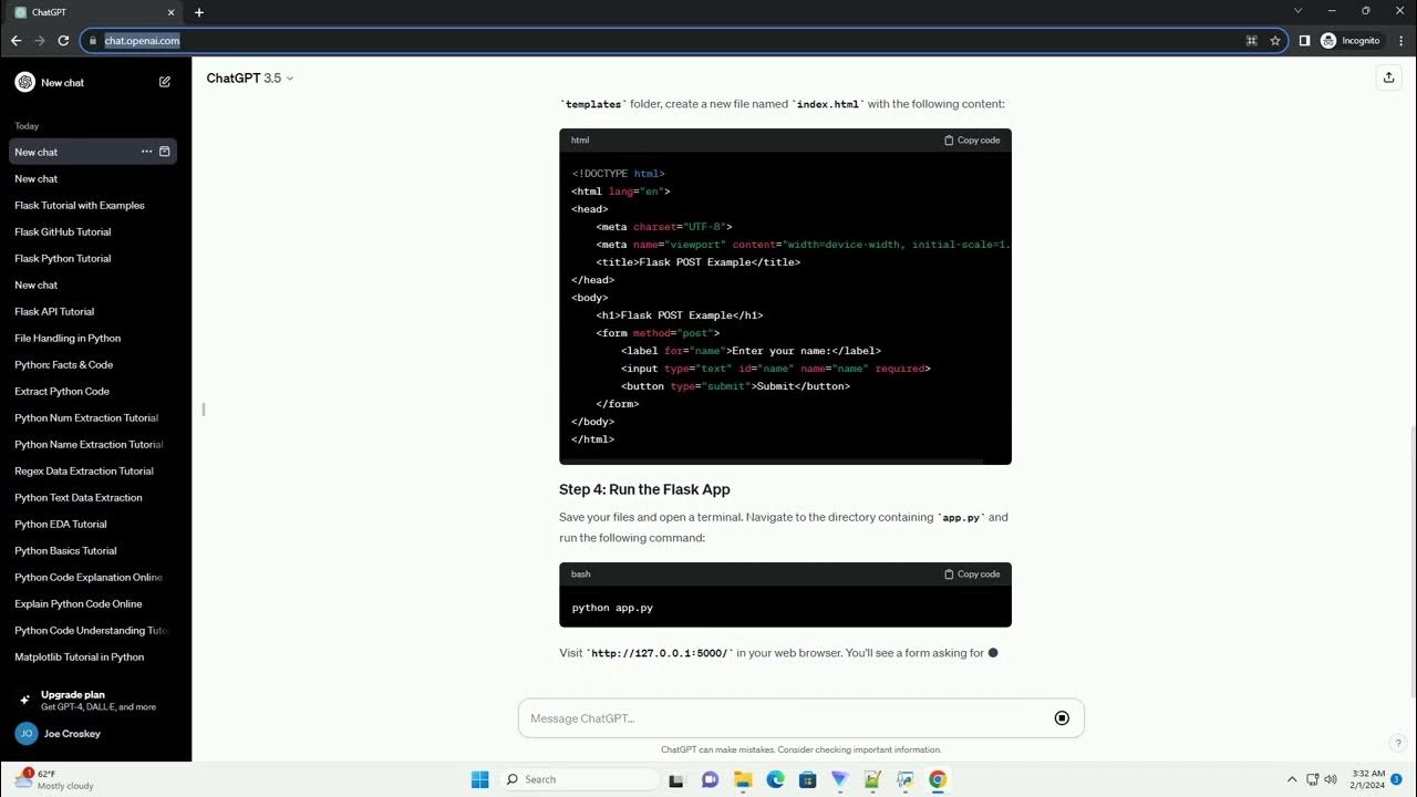 flask python post example - YouTube