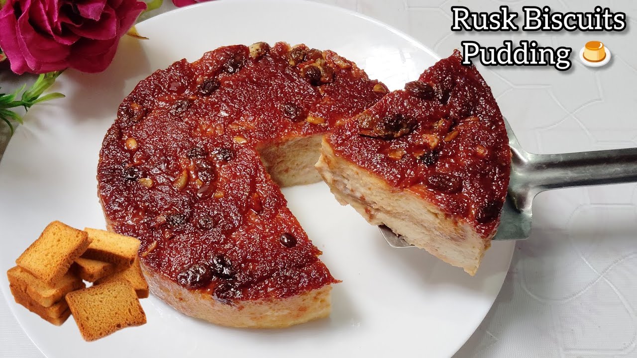 caramel nutty Rusk Biscuits pudding recipe |easiest New rusk biscuit ...