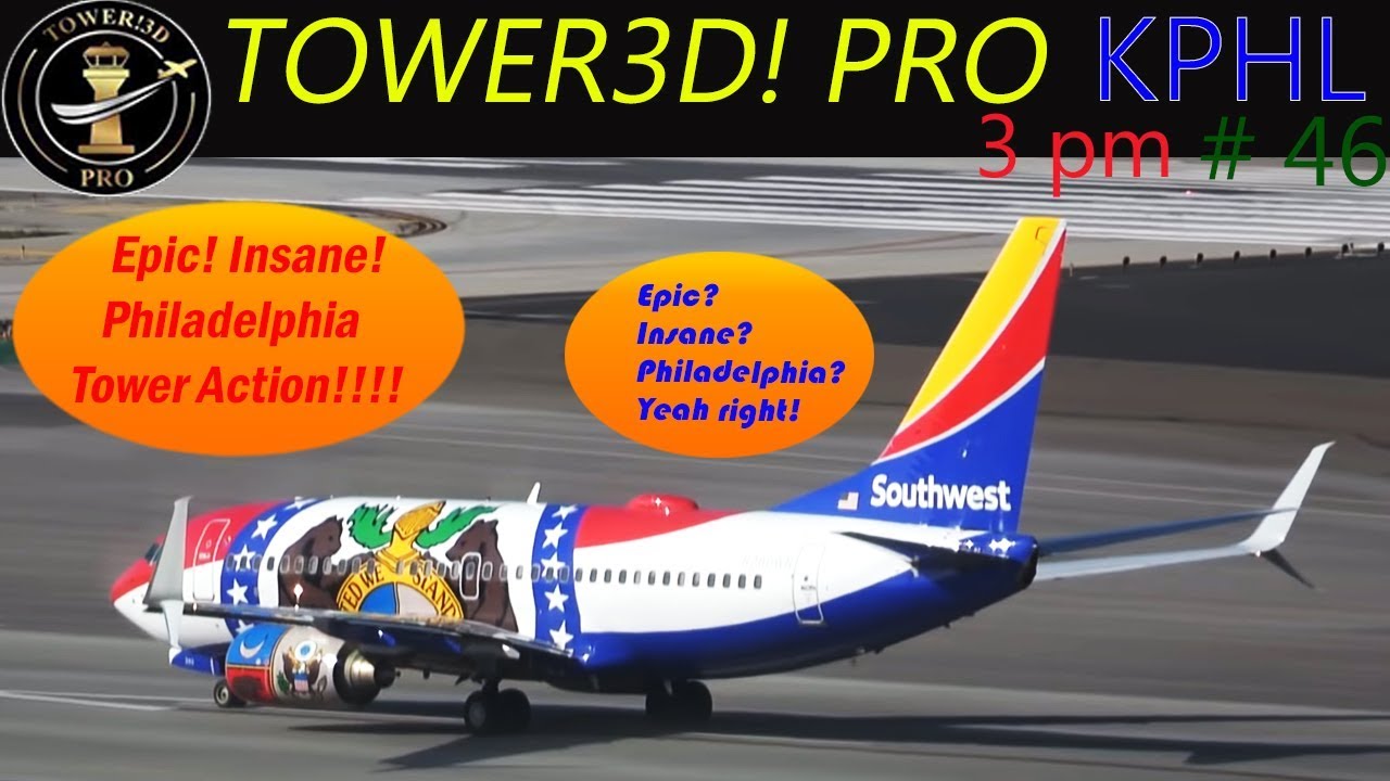 Tower!3D PRO KPHL @ 3 pm Tower 3d ATC PHL Philadelphia - YouTube