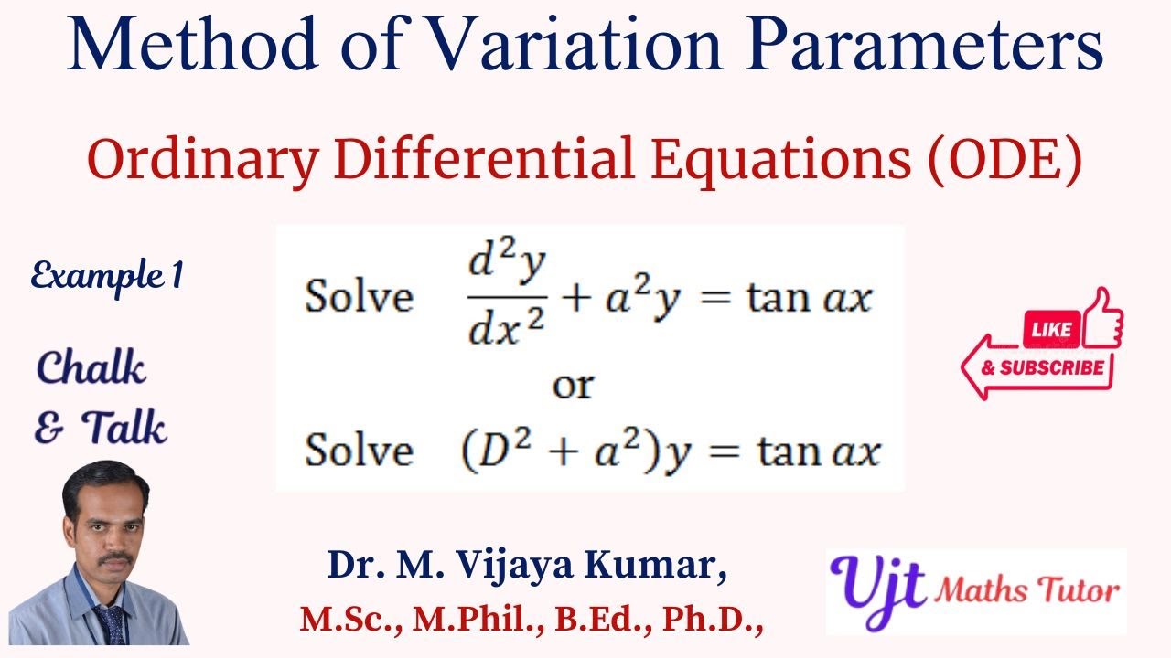 MA3303 | Ordinary Differential Equations | Variation Parameters I ...