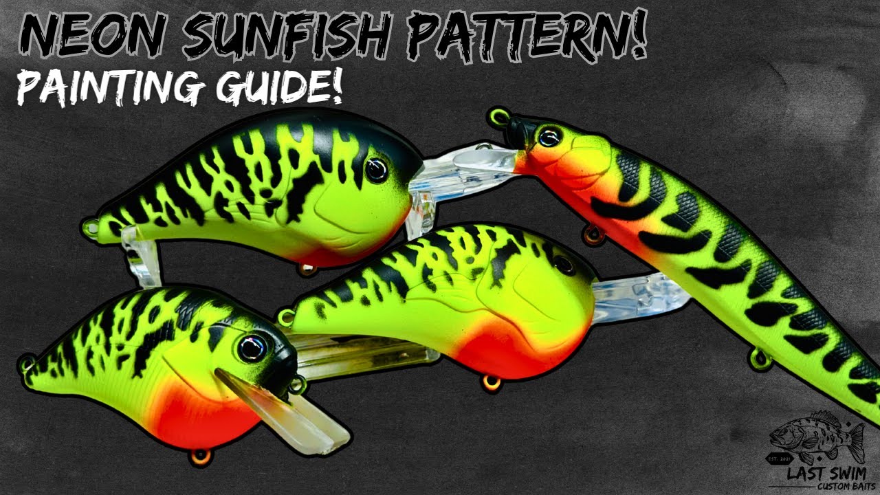 Painting Neon Sunfish Crankbait Pattern! | Painting Guide! - YouTube