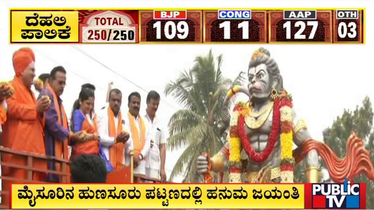 Hanuma Jayanti Celebration In Hunsur City In Mysuru | Public TV - YouTube