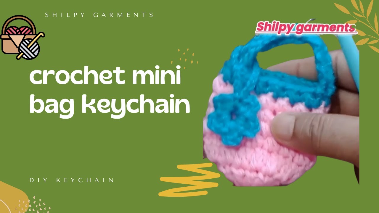 how to crochet mini bag keychain / diy crochet keychain - YouTube