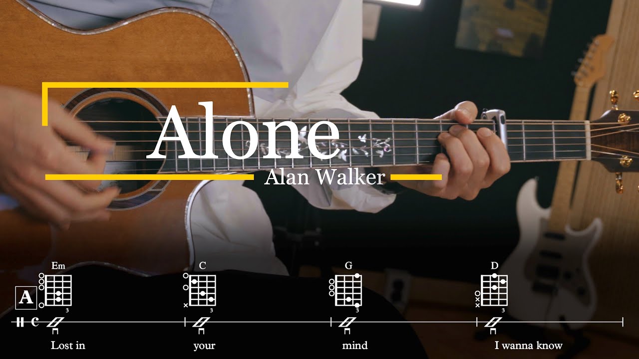Alone - Alan Walker Guitar Cover TAB Chords 기타 코드 악보 Guitar - YouTube