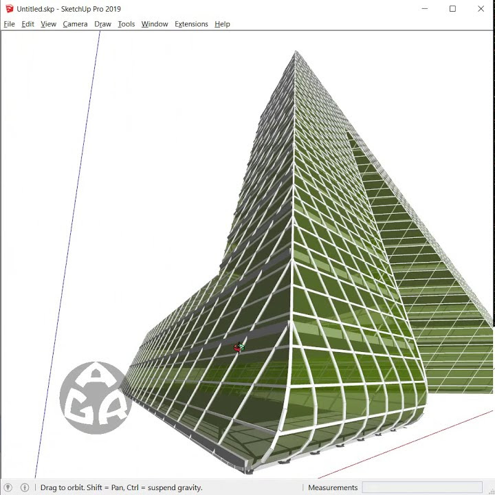 Designing and 3d modeling a tetrahedron architectural form using Sketchup - YouTube