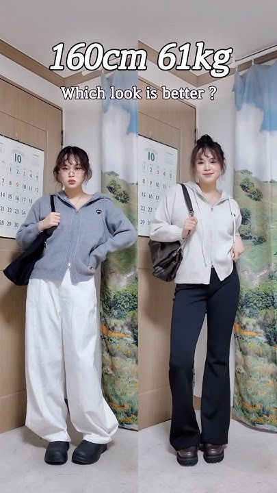 160cm 61kg, 같은 옷 다른느낌 🙆🏻‍♀️ #체형커버 #66사이즈 - YouTube