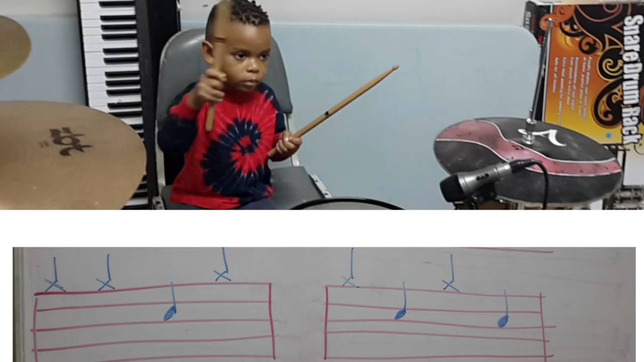 3yr Old JT Learning Drum Notation - YouTube