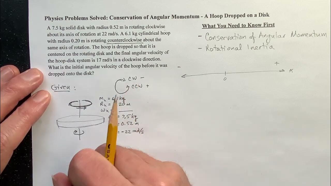 Conservation of Angular Momentum - A Spinning Hoop Dropped on a Spinning Disk - YouTube