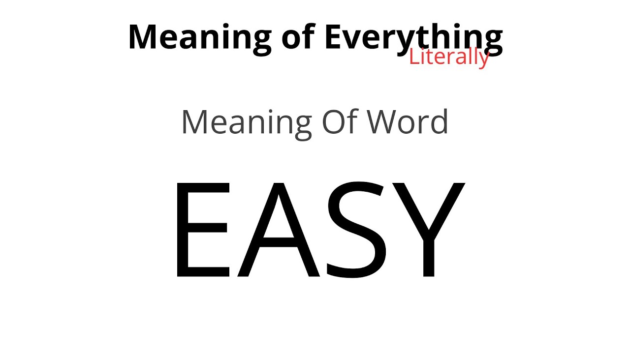 Meaning of Word - Easy Meaning - YouTube