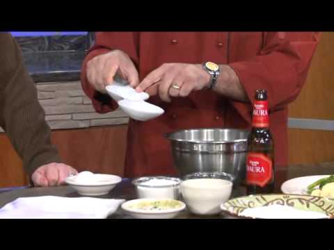 Chef Feker prepares tempura beer batter - YouTube