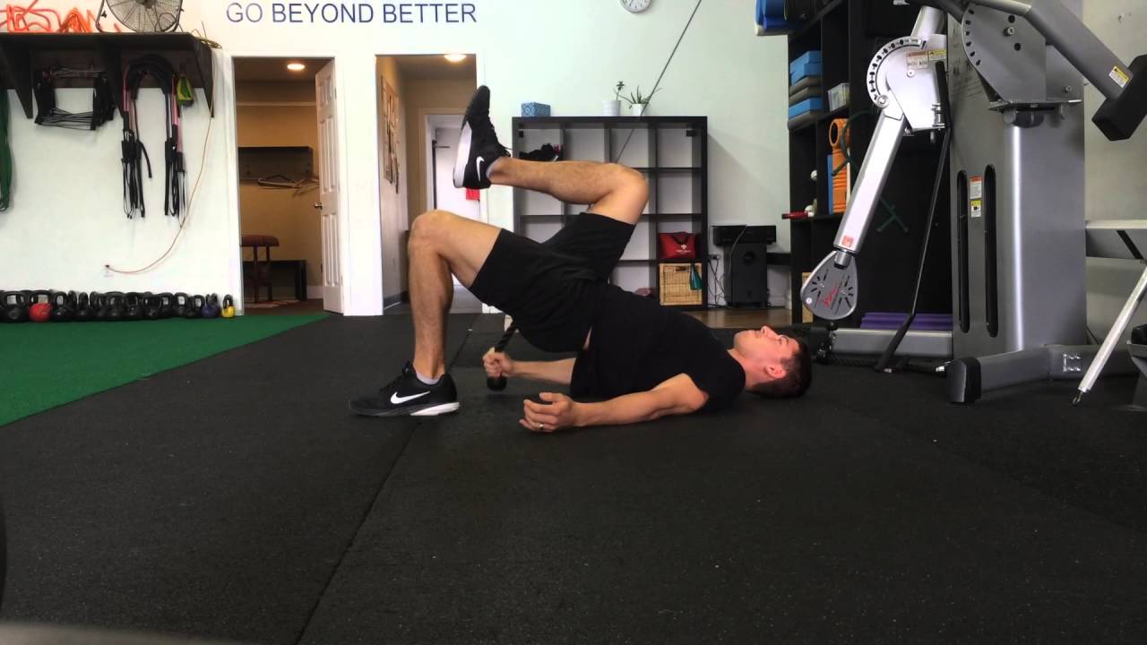 Single Leg Glute Bridge - YouTube