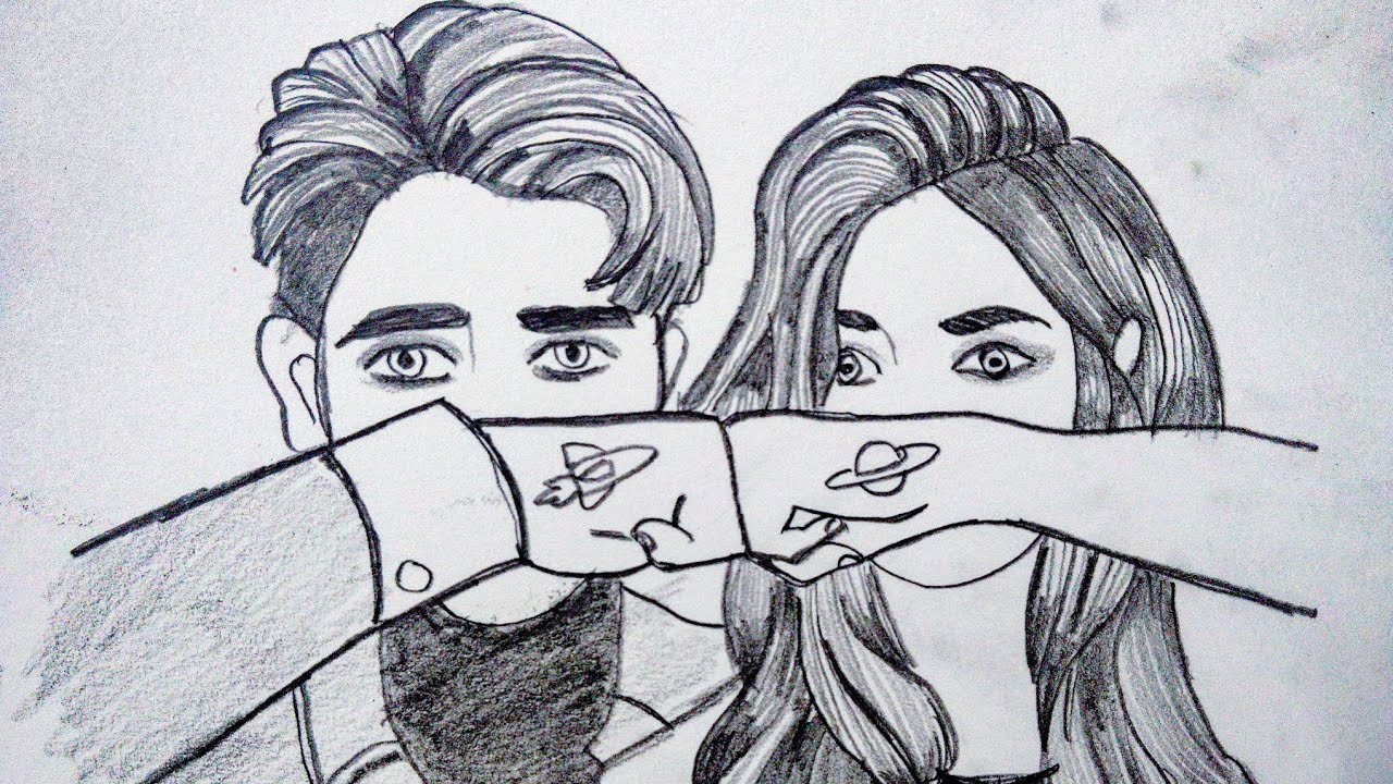 How to draw a Cute Couple -Drawing easy || Pencil sketch for beginner ...