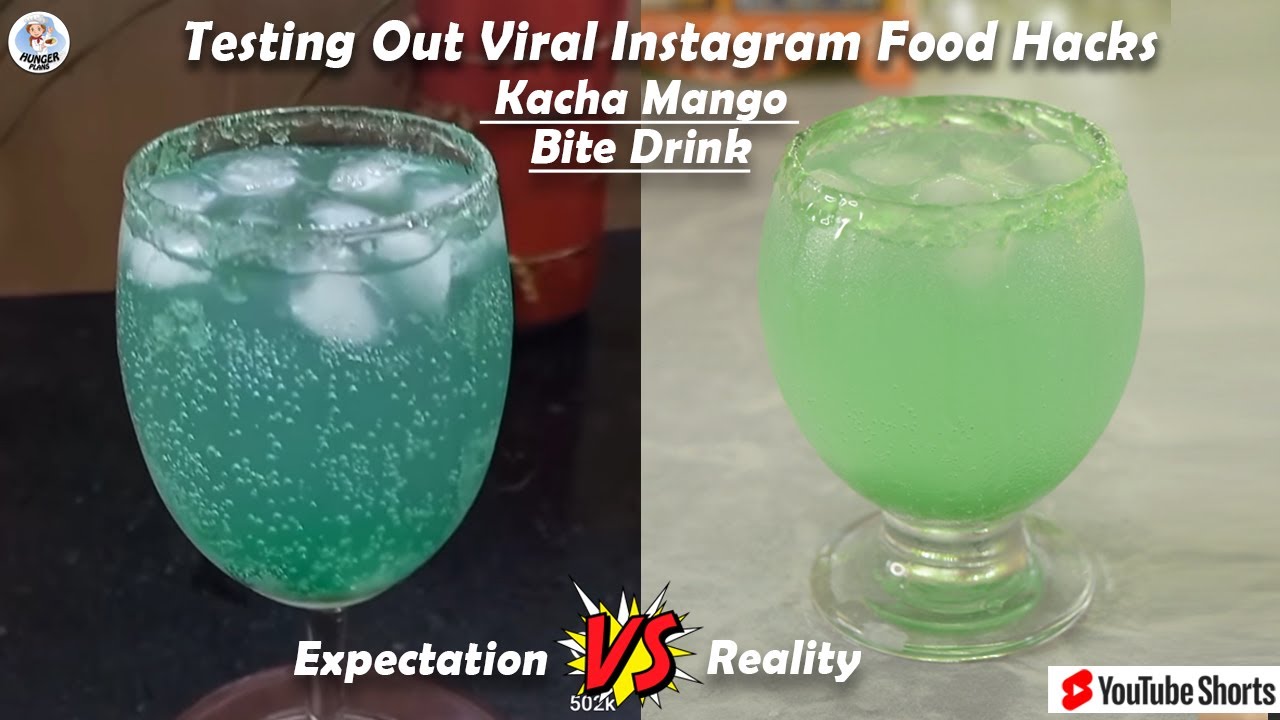 Testing Out Instagram Food Hacks | Kacha Mango Bite Drink #shorts - YouTube