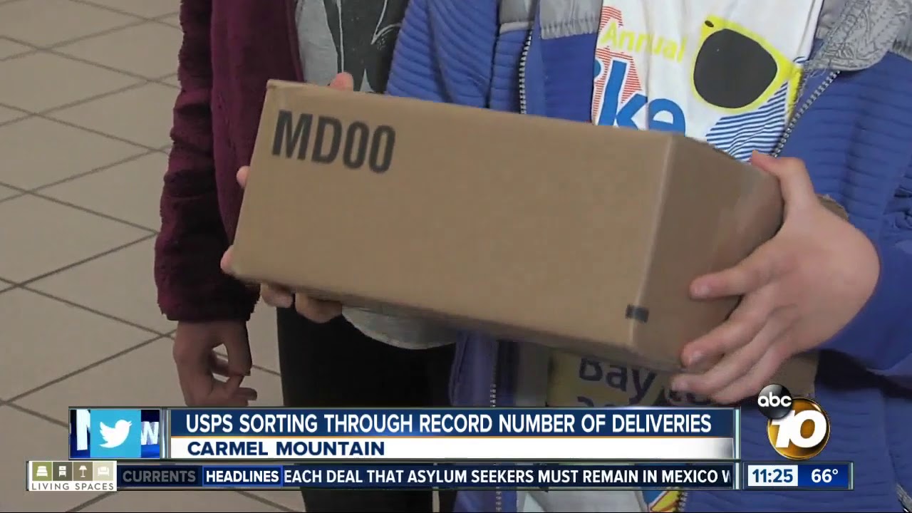 USPS sorting through holiday mail - YouTube