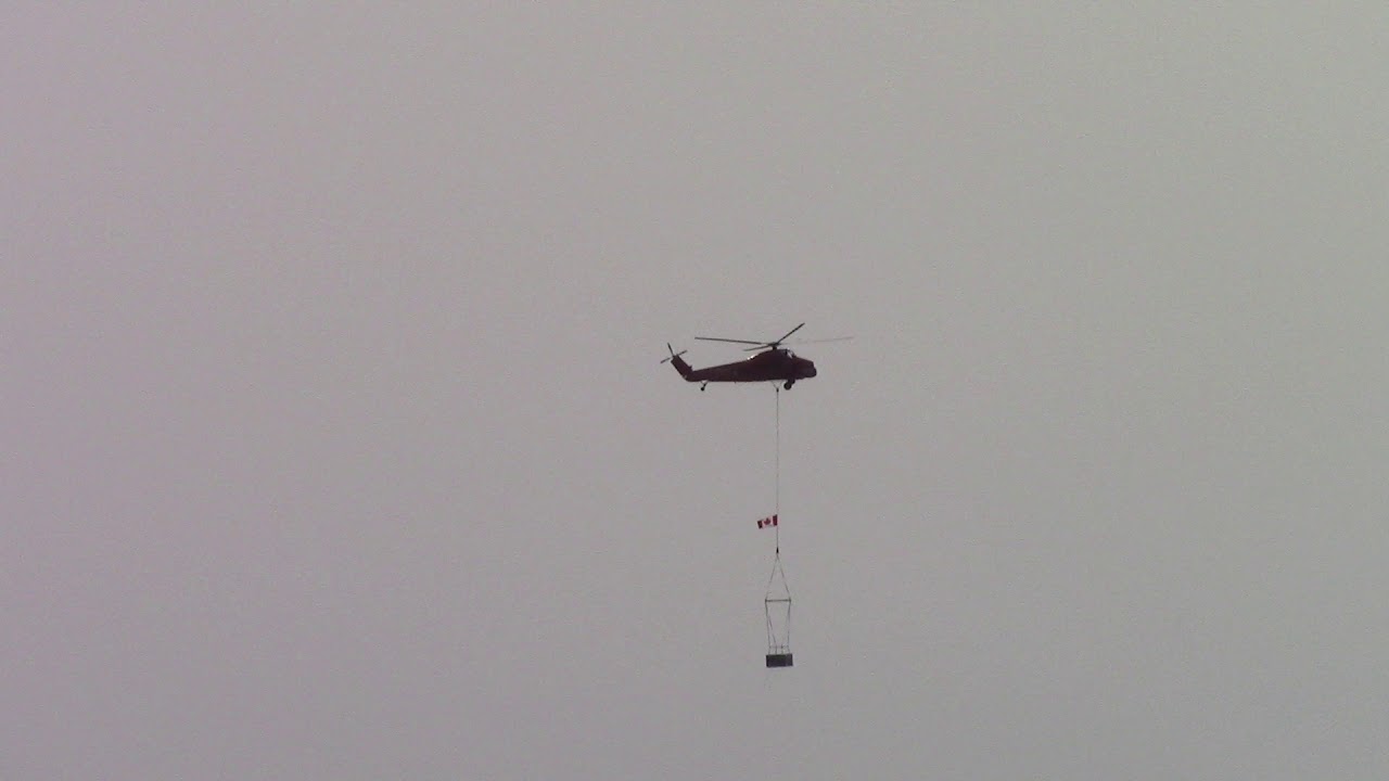 S-58T Commercial Sikorsky Helicopter hovering over Toronto Island ...