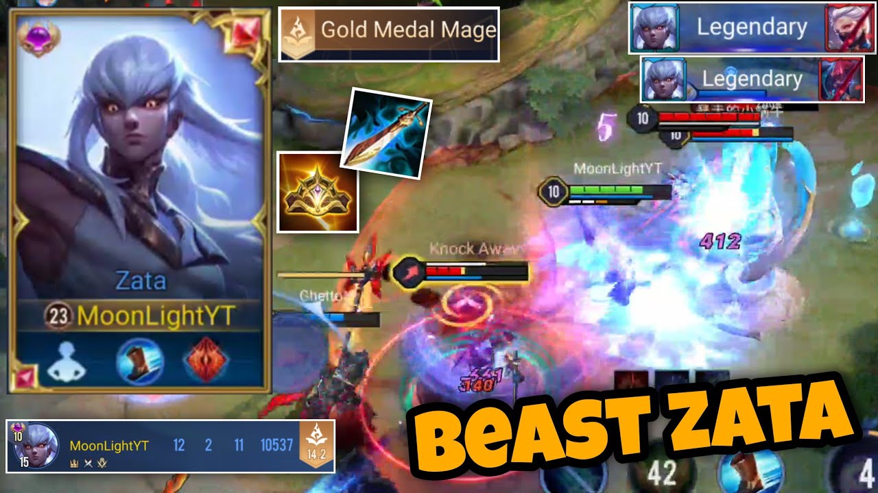 NEW ZATA PRO GAMEPLAY & OP BUILD | Gold Medal Mage | Arena of Valor ...