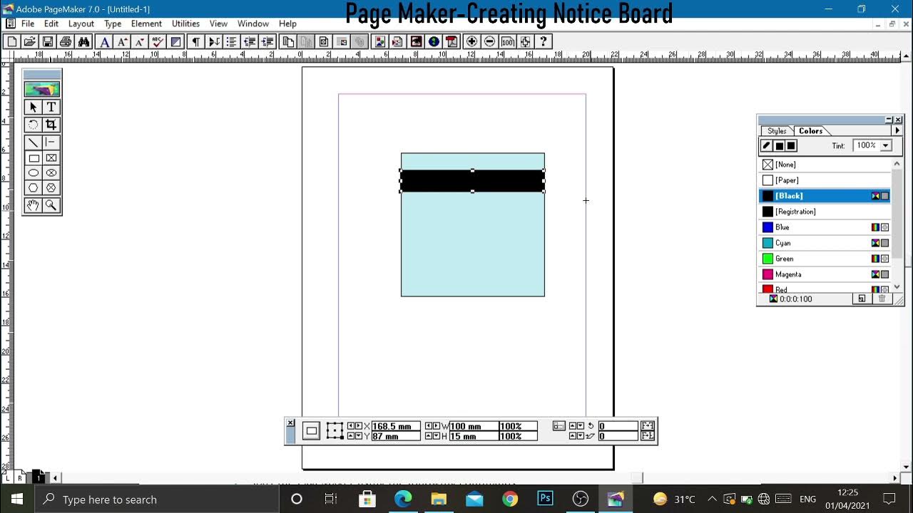 pagemaker creating notice board - YouTube