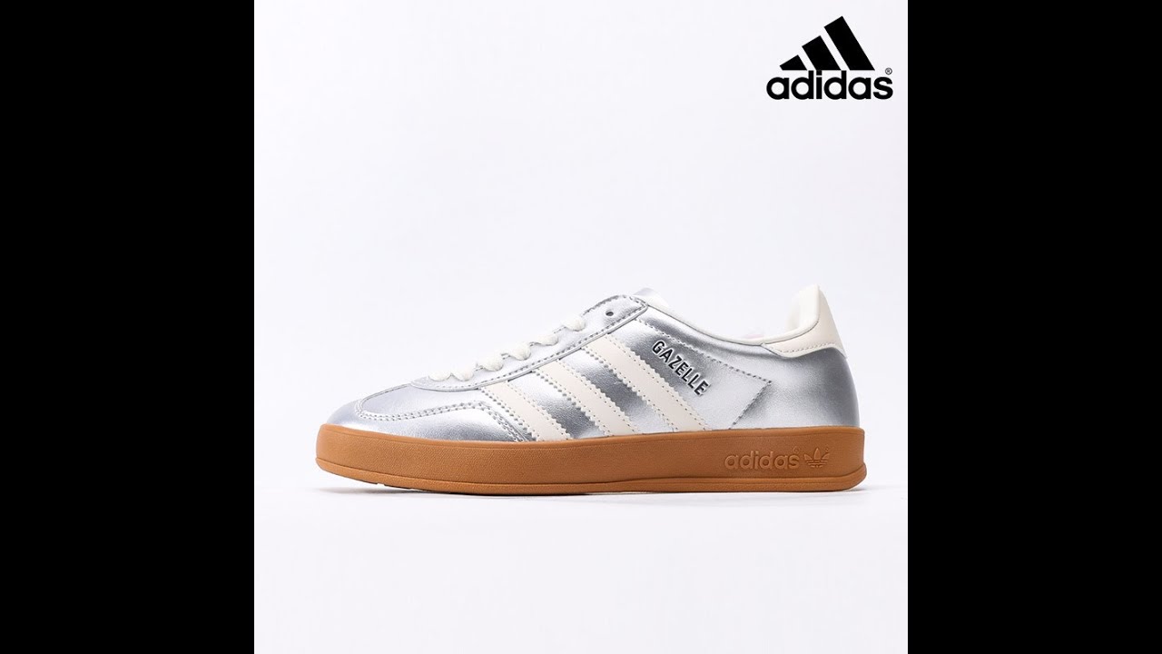 Adidas Gazelle Indoor Trainers 'Silver' JR1206 - YouTube