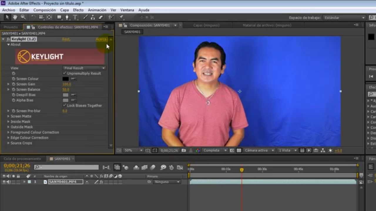 Como Aplicar el Efecto Croma key en un Video con Fondo Verde o Azul ...