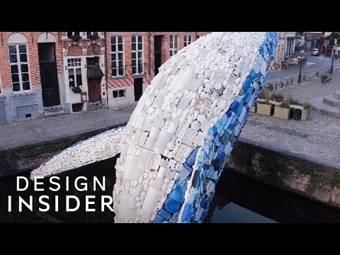 Whale Sculpture Made Out Of 5 Tons Of Plastic Ocean Waste