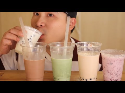 다섯가지맛 버블티 먹방~!! 리얼사운드 social eating Mukbang(Eating Show)