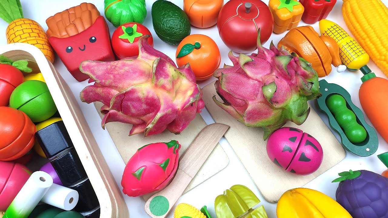 Oddly Satisfying Video Real Corn vs Cutting Plastic Fruits and ...