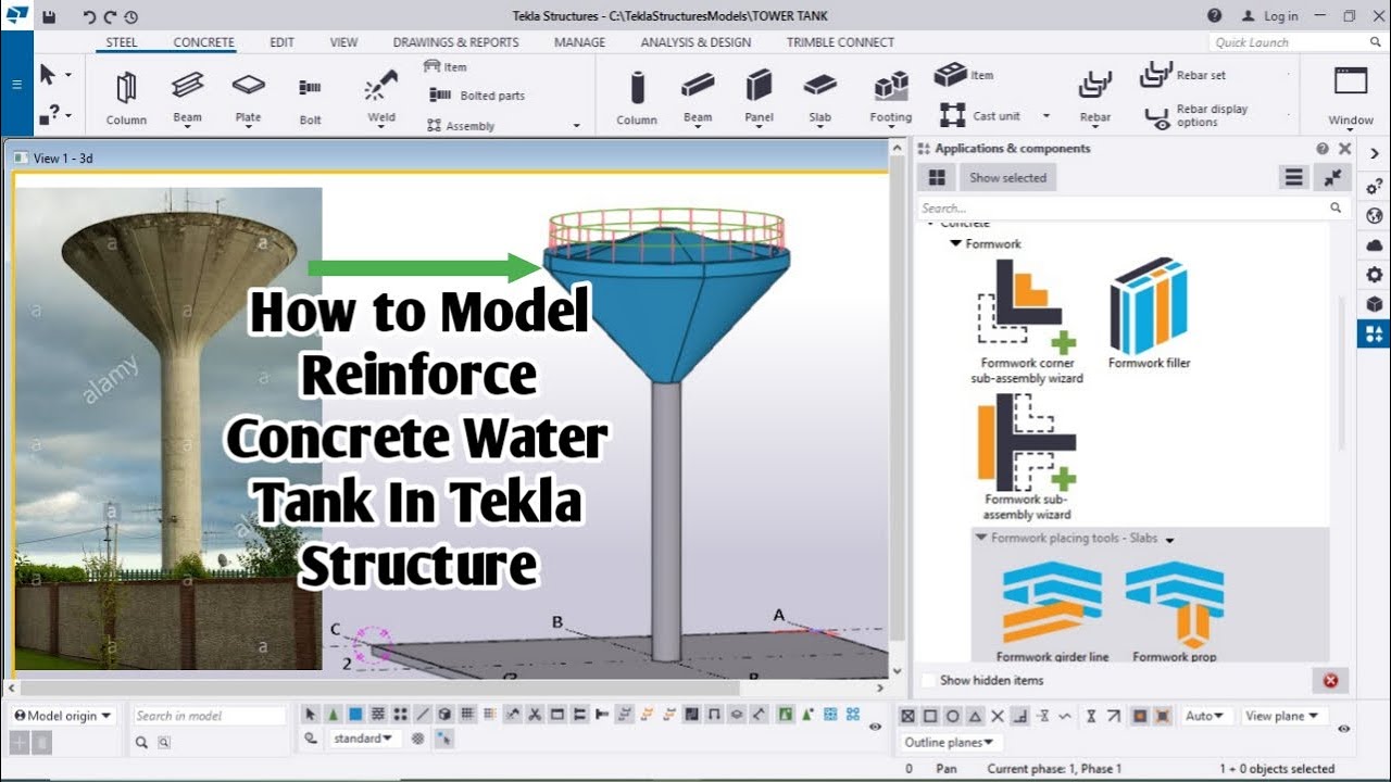 How to Design Complex Reinforce Concrete Water Stand in Tekla Structure ...