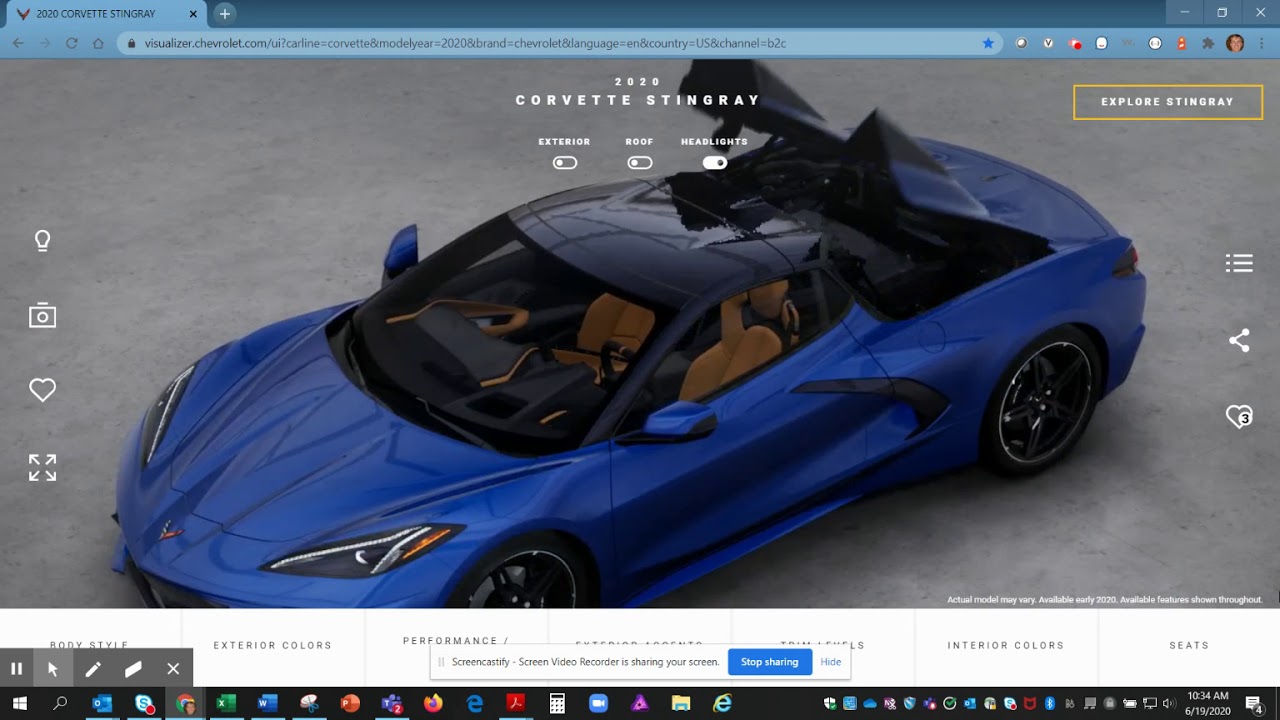 2020 Chevrolet CORVETTE STINGRAY Convertible roof animation - YouTube