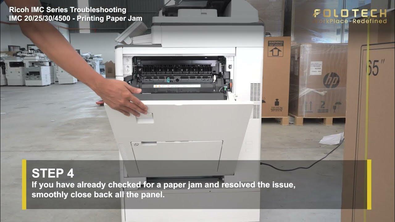 How to Troubleshoot Ricoh IMC Series Printing Paper Jam Problem - YouTube