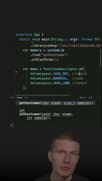 Invoking Native Function with FFM API #java #shorts #coding #airhacks - YouTube