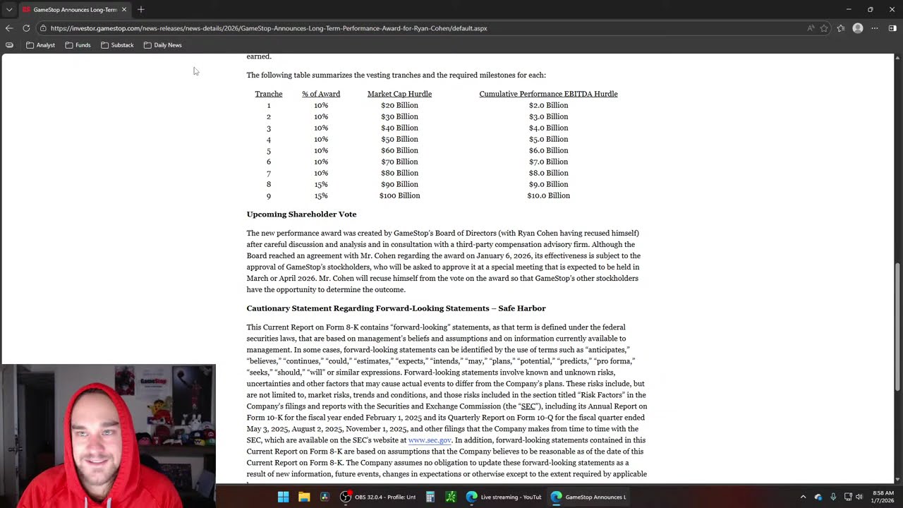 $GME GAMESTOP CEO RYAN COHEN COMPENSATION PACKAGE | LARRY CHENG LIVE ...
