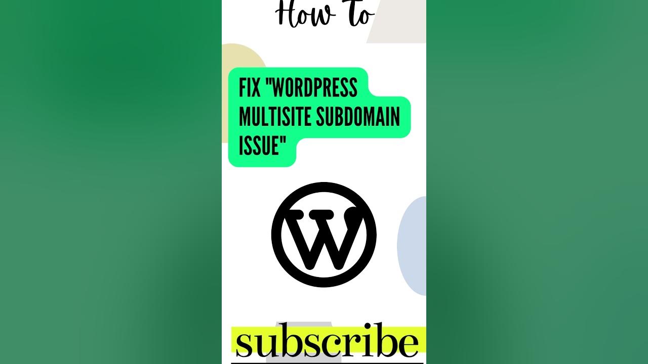 Fix Wordpress Multisite Subdomain Issue Youtube