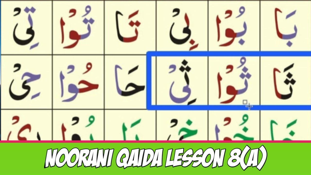 NOORANI QAIDA LESSON 8(a) | TAJWEED LESSON 8 | LEARN QURAN WITH TAJWEED ...