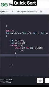 Quick Sort gfg practice problem solving #shorts #coding #sorting #problemsolving #programming # ...