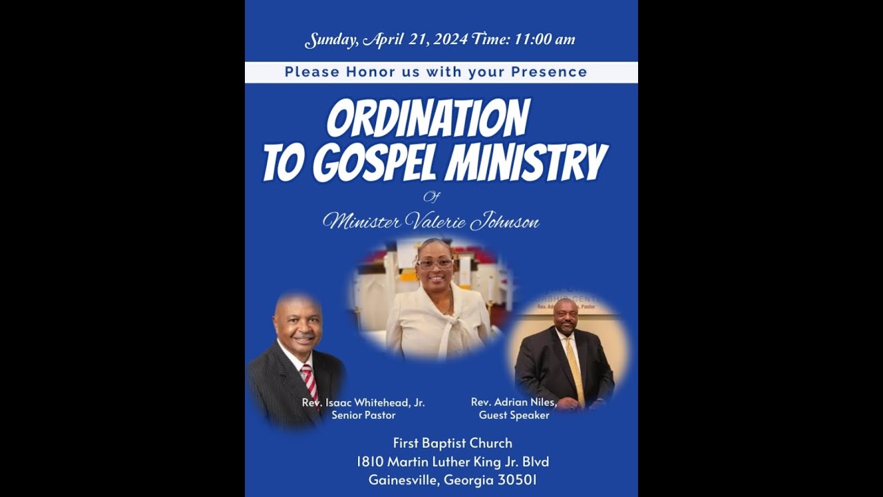 First Baptist Church, Ordination of Rev. Valerie Johnson - YouTube