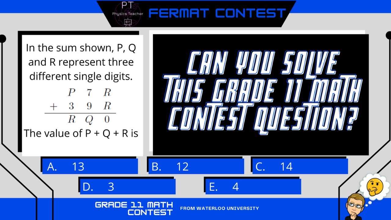Grade 11 Math - Fermat Contest Question 11 - 2021 - YouTube