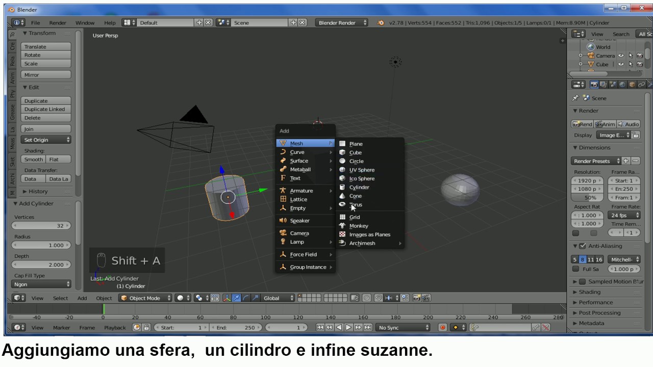 Blender Notes (ITA): I comandi Undo e redo - YouTube