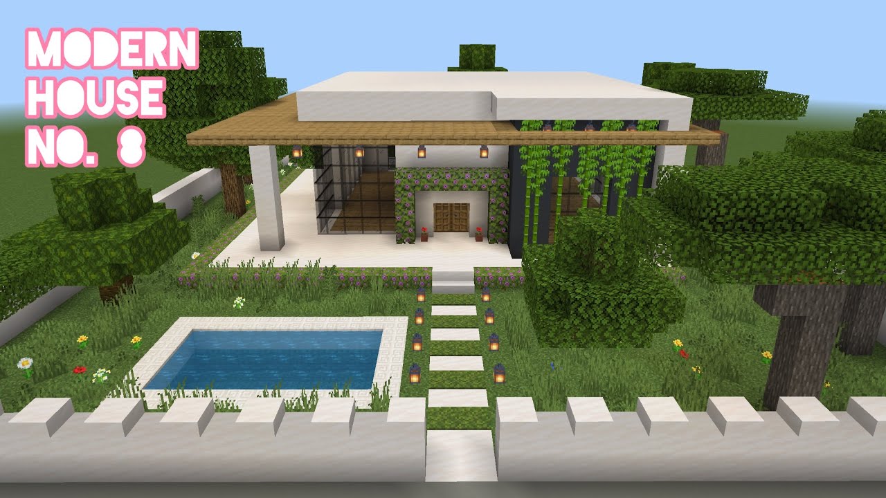 Minecraft modern house, time lapse tutorial No. 8 - YouTube