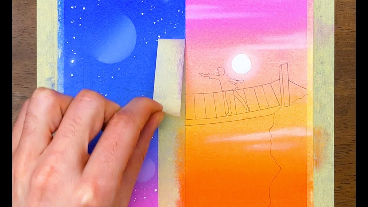 How to draw a stunning scene with Pastels 🌅🌉 #art #artroom #tuto # ...