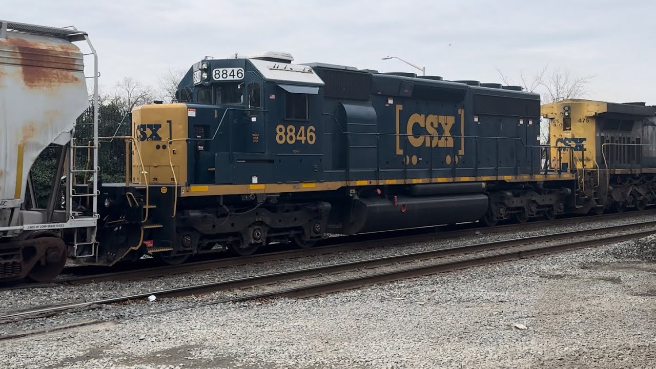 CSX: Y102 backing onto the outbound train, and departing for Oak Point Yard! - YouTube