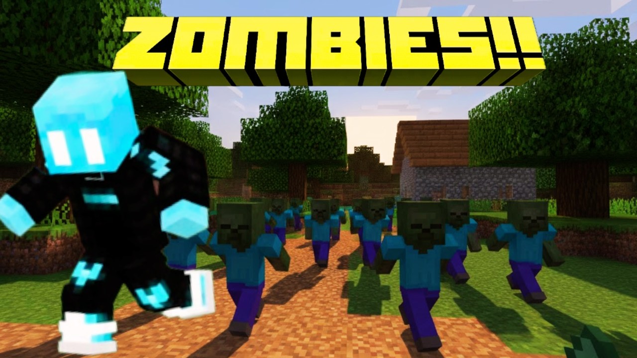 ¡PELEANDO con HORDA de ZOMBIES en MINECRAFT! 😱 Supervivencia Épica ...