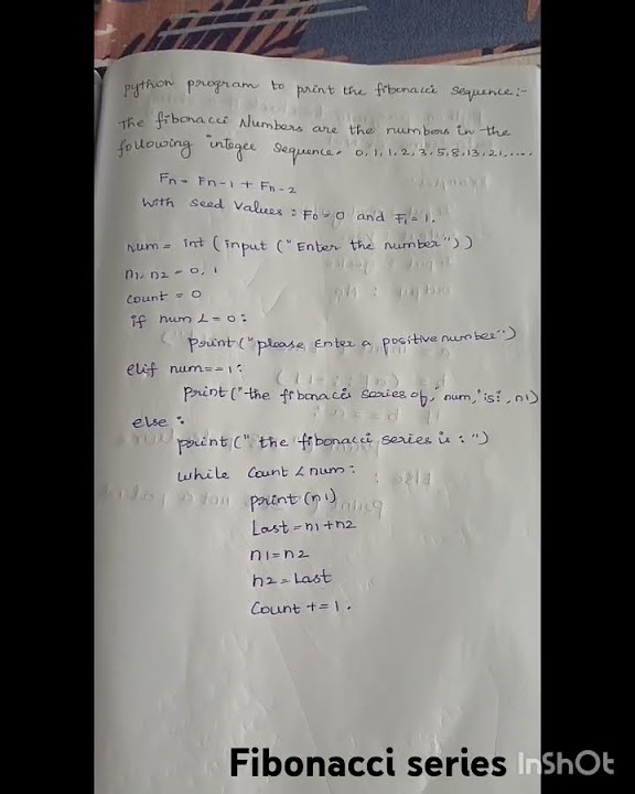 27062024 Python Program To Print The Fibonacci Seriesfibonacci Pythonprogramming Python