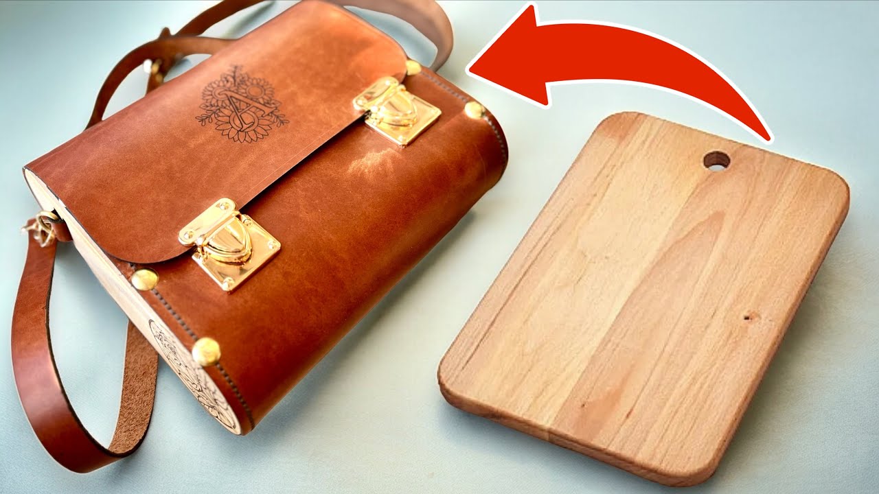 HANDBAG out of a CUTTING BOARD 👜 I cut out a LEATHER Handbag on a ...