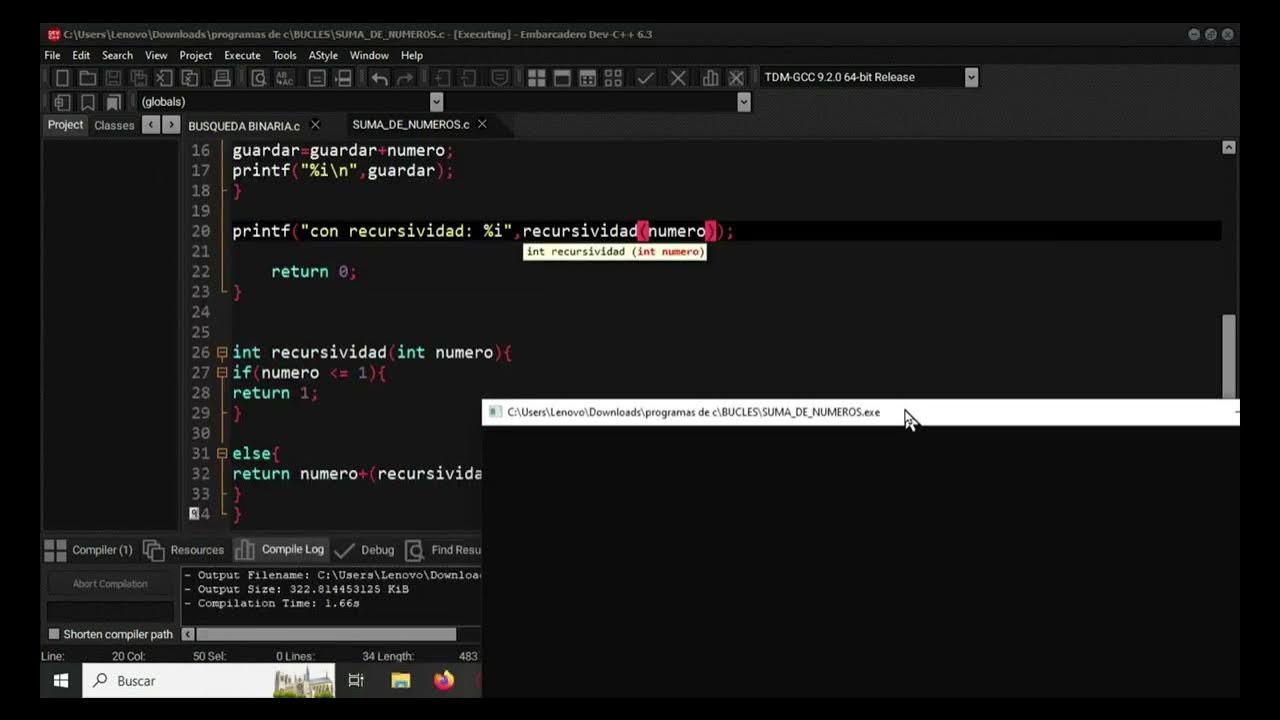 Suma de n números con ciclo y recursividad en C - YouTube