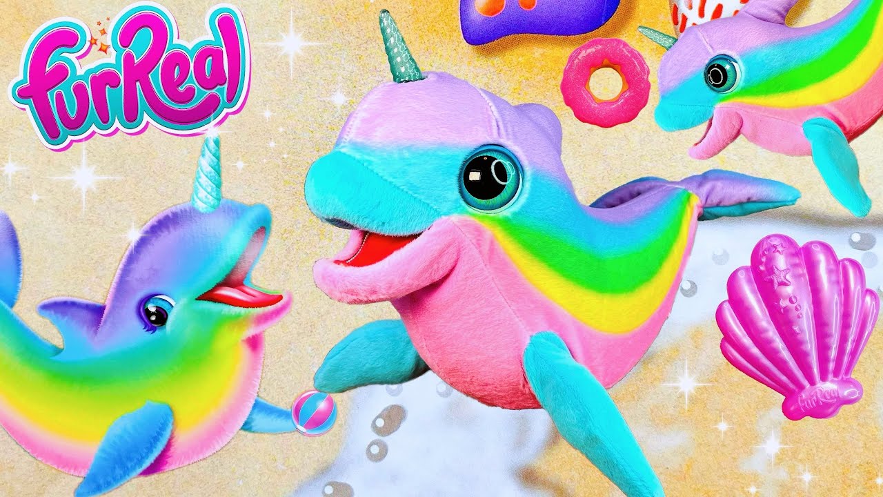 New FurReal Wavy the Narwhal Whale Interactive Pet Plush Toy Unboxing ...