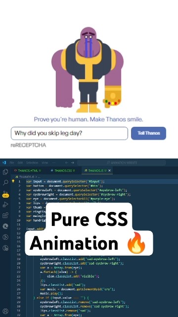 Make Thanos Smile CAPTCHA CSS Animation - YouTube