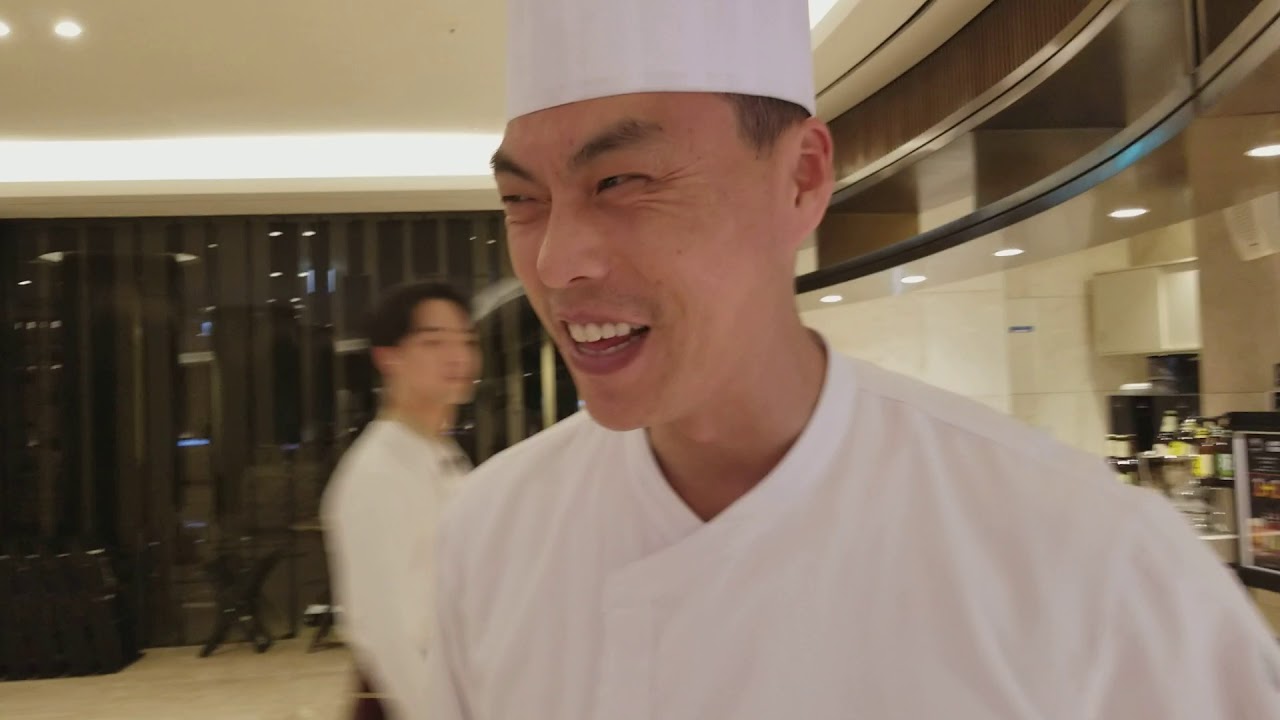 Breakfast buffet at the Landing Dining restaurant inside Jeju Shinhwa ...